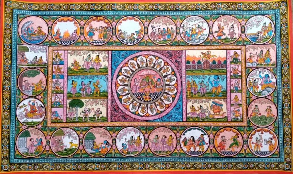 Ramayan - Pattachitra painting (36" x 24") - International Indian Folk ...
