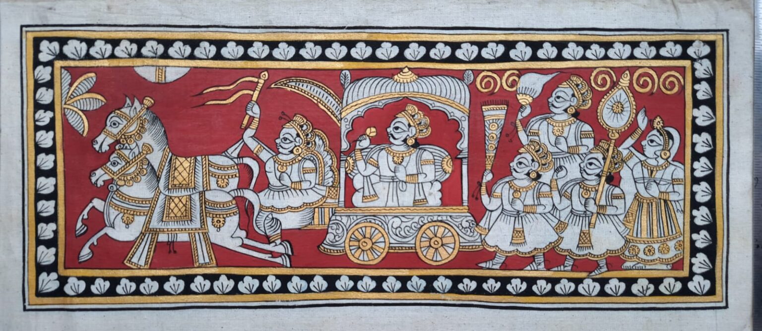 Royal Ride #3 - Phad painting (18" x 8") - International Indian Folk ...
