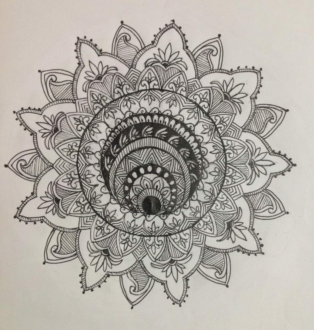 Mandal Art #3 (Size A4) - International Indian Folk Art GalleryMandala ...