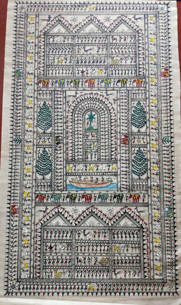 Saura Art #1 (24" x 40") - International Indian Folk Art Gallery