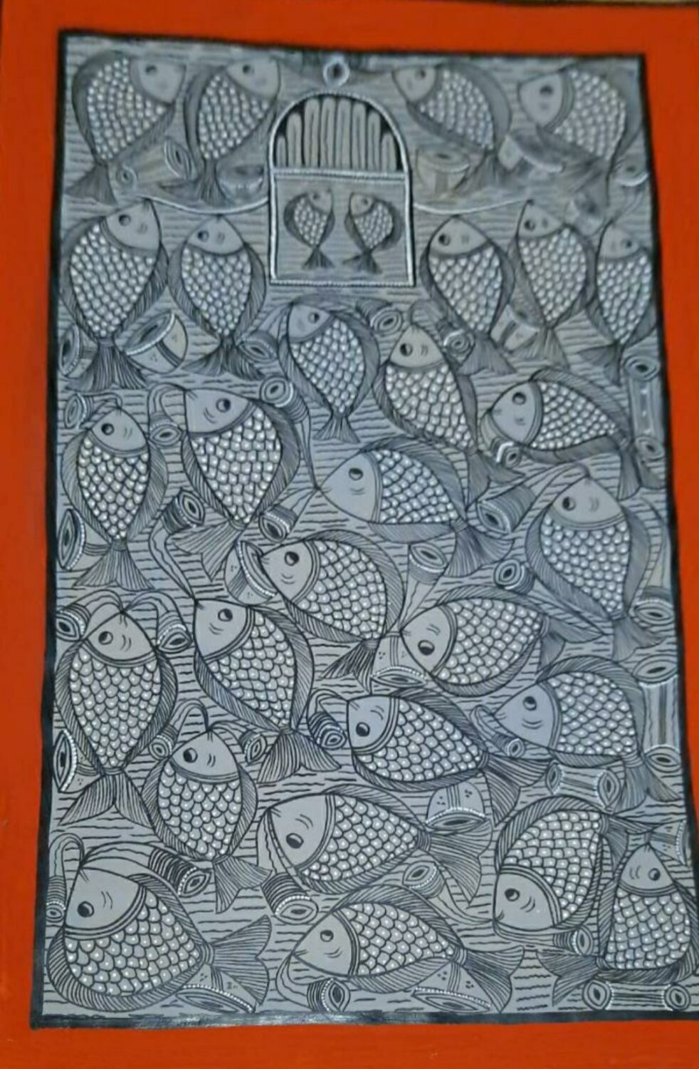 Fish marriage #3 - Pattachitra painting (11" x 14" ) - International ...