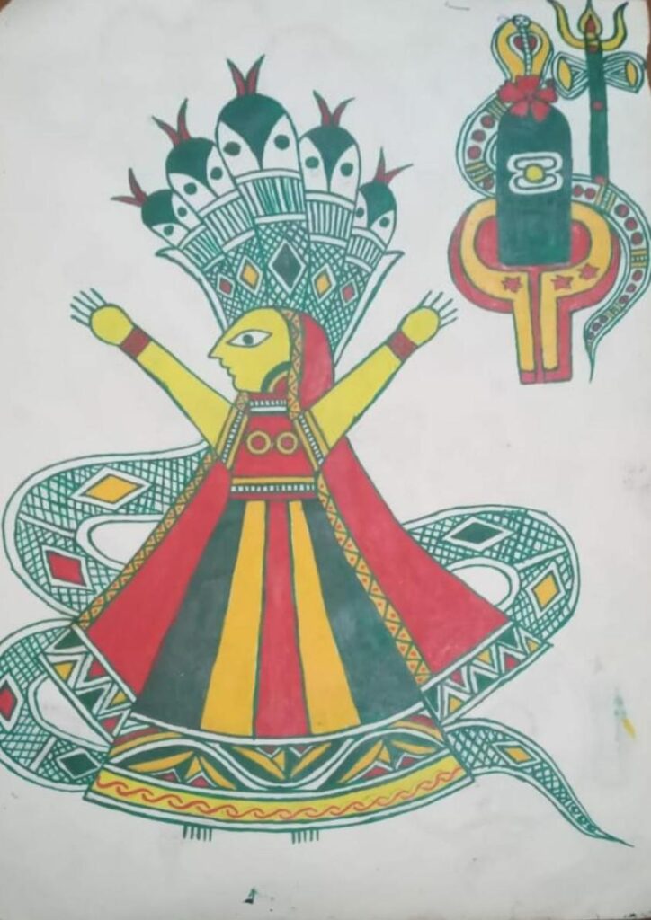 Manjusha Devi - Manjusha Painting (Size 18 inch x 12 inch ...