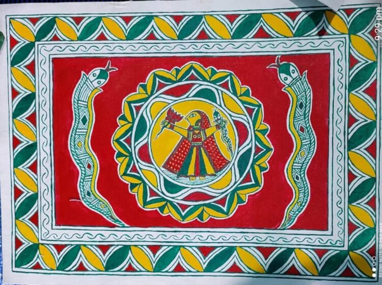 Manjusha Devi #3, Manjusha Painting - Size (22 inch x 15 inch ...