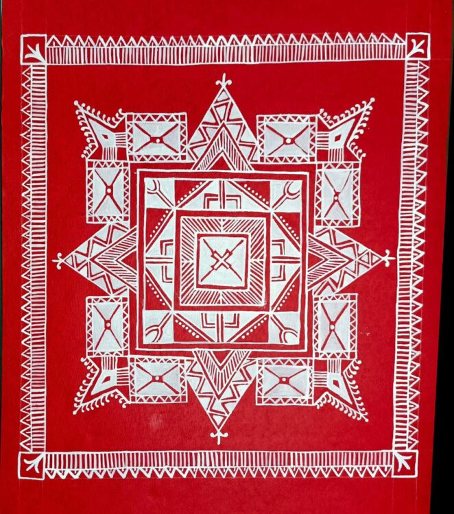 Mandana Art#5 (12" x 12") - International Indian Folk Art Gallery