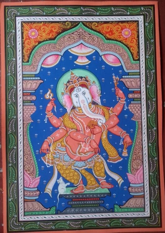 Ganesha #2 - Pattachitra painting (13" x 19") - International Indian ...