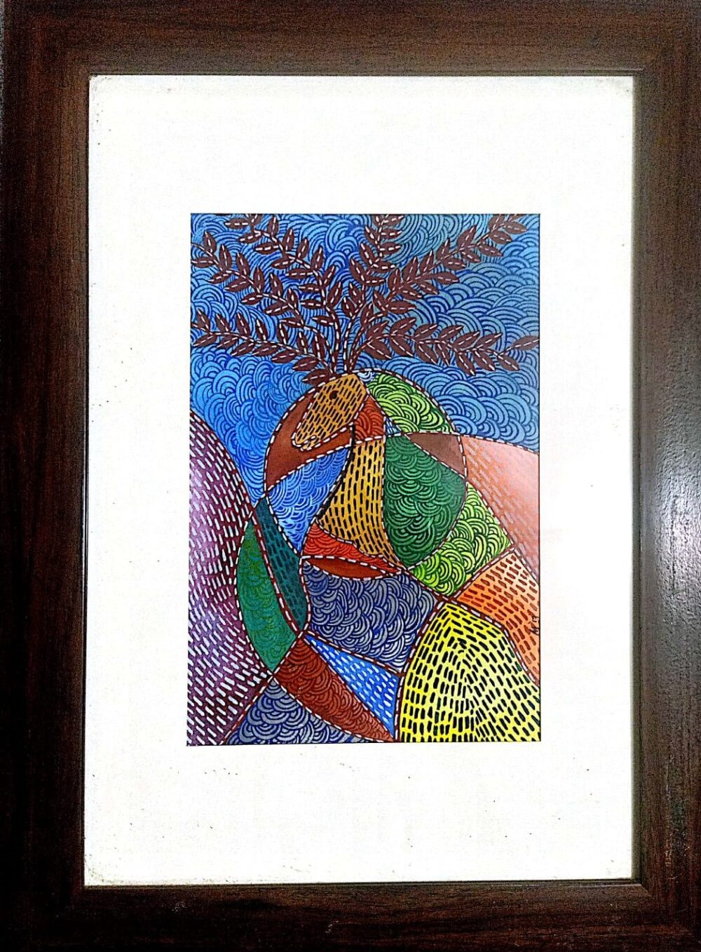 Sujni Art #2 (18" x 15" - including frame) - International Indian Folk ...