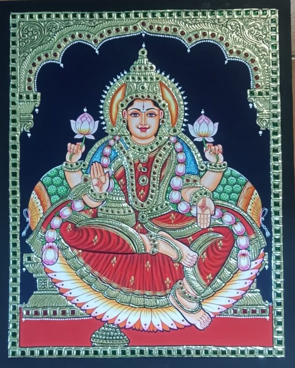 Gomatha - Tanjore Painting (18" x 24") - International Indian Folk Art ...