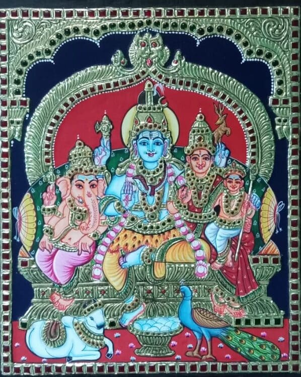 Gomatha - Tanjore Painting (18" x 24") - International Indian Folk Art ...