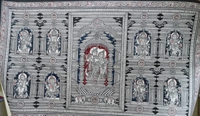 Krishna Story - Pattachitra paintings (40" x 24") - International ...