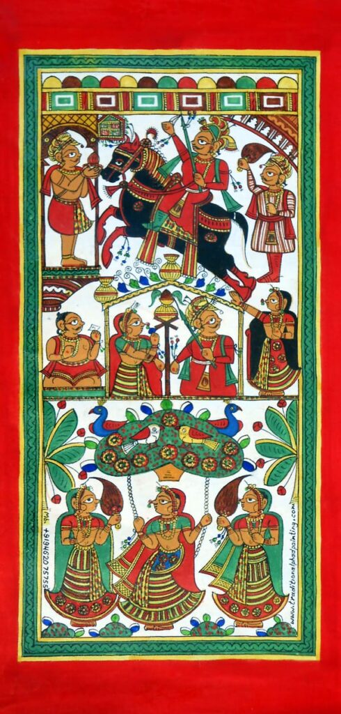Pabuji Maharaj Phad #9 - Phad painting (12" x 24") - International ...