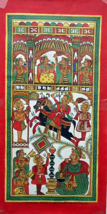 Pabuji Maharaj Phad #8 - Phad painting (12" x 24") - International ...
