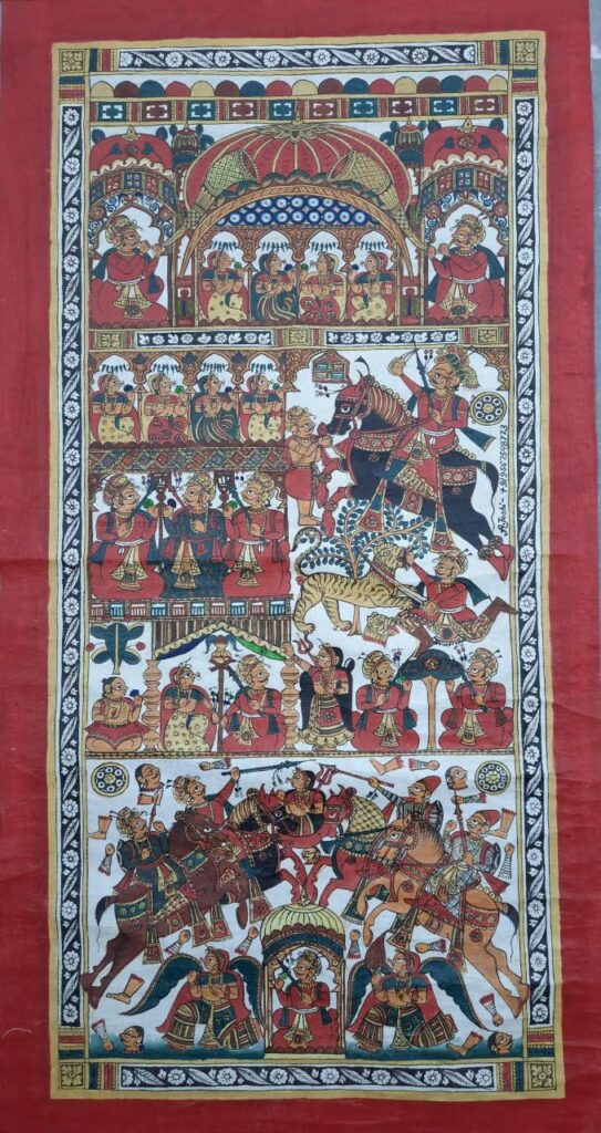 Pabuji Maharaj - Phad painting (15" x 30") - International Indian Folk ...