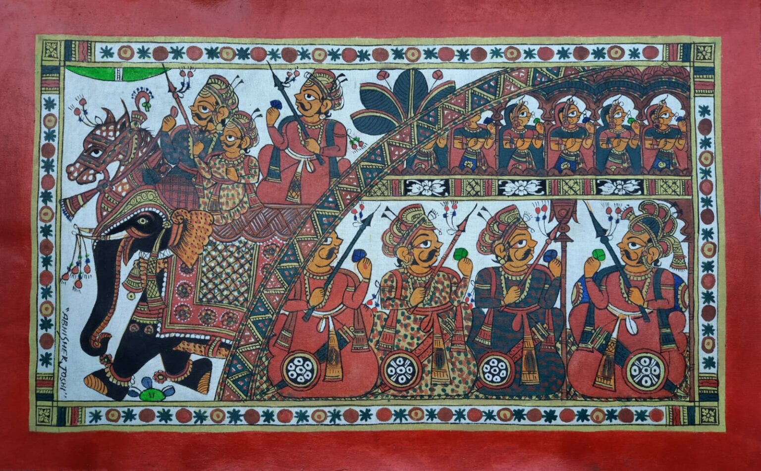 Kingdom #1 - Phad painting (12" x 24") - International Indian Folk Art ...