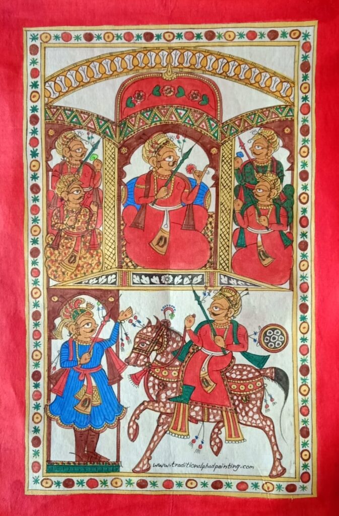 Kingdom #2 - Phad painting (12" x 18") - International Indian Folk Art ...