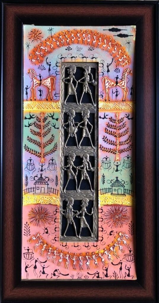 Saura Art #10 (11" x 22" - including frame) - International Indian Folk ...