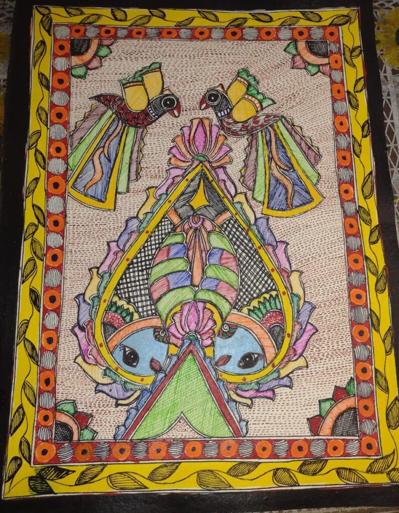 Panma Aripan Art - Madhubani painting (12" x 16") - International ...