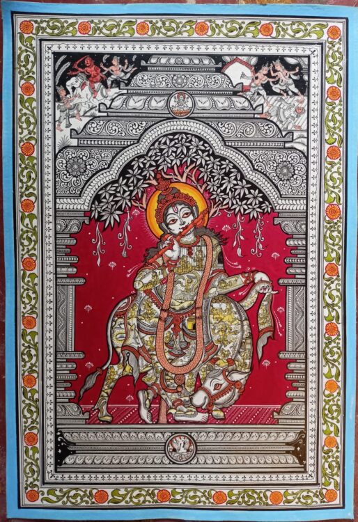Krishna Story #1 - Pattachitra paintings (19" x 13") - International ...
