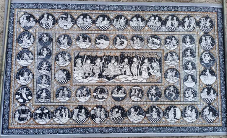 Krishna Story #1 - Pattachitra paintings (3ft x 2ft) - International ...