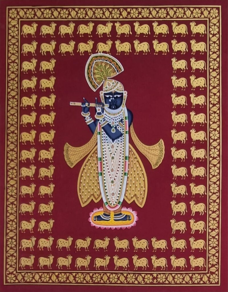 Shrinath ji with Cows #3 - Pichwai Painting (3ft x 4ft) - International ...