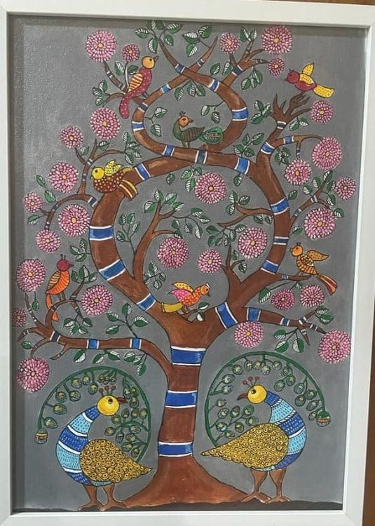Gond Painting #1 (16" x 14") - International Indian Folk Art Gallery