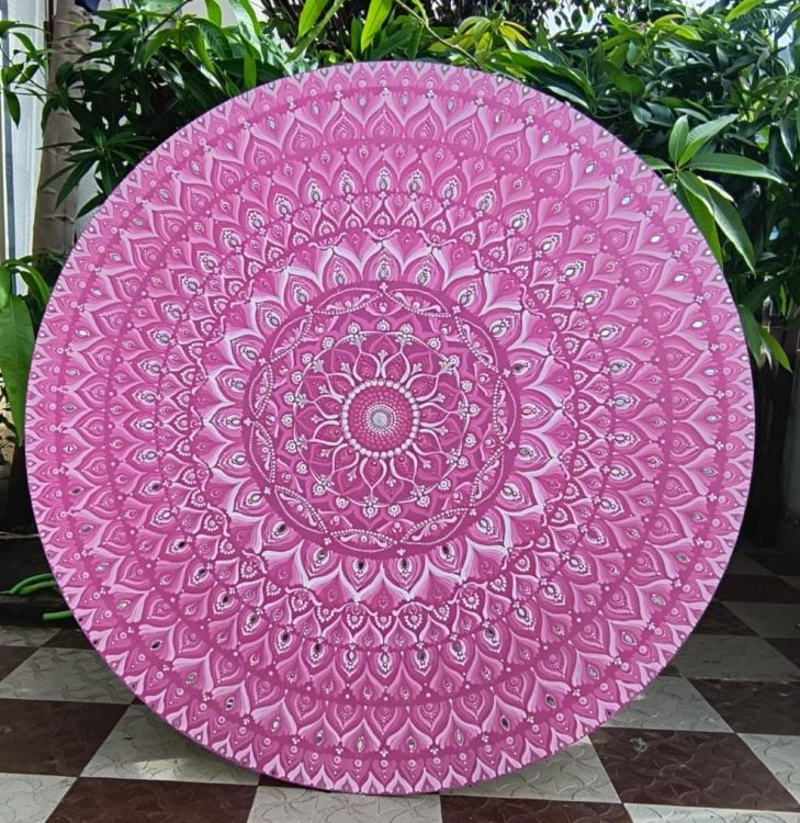Mandala Art #10 (48") - International Indian Folk Art Gallery
