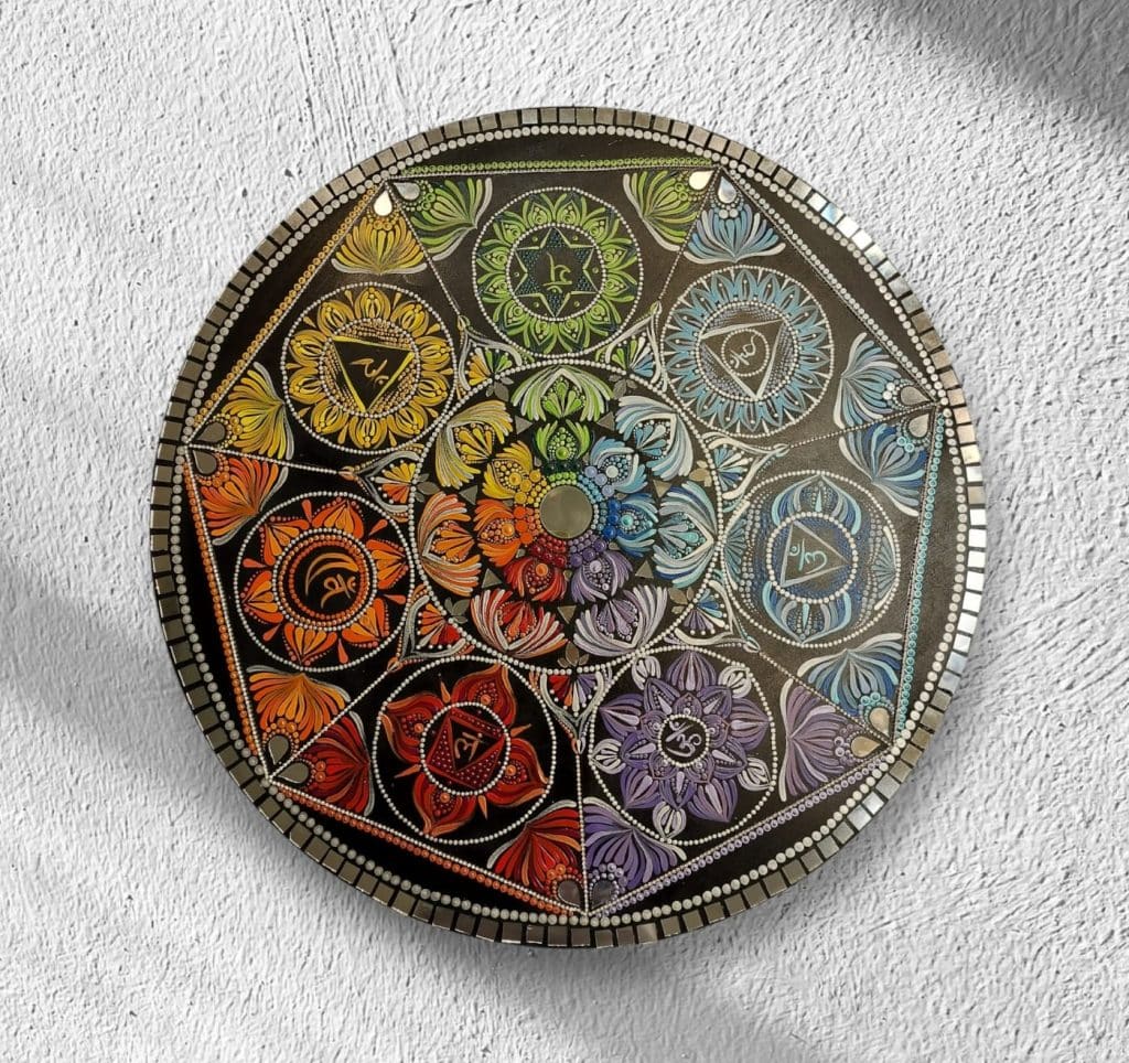 Chakra Mandala - Mandala Art (24") - International Indian Folk Art Gallery