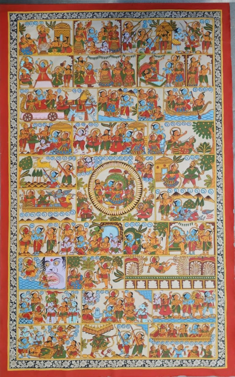 Ramayan - Phad painting (30" x 48") - International Indian Folk Art Gallery