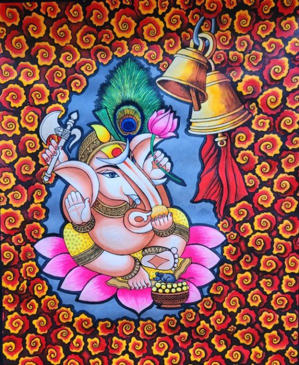 Kishora Ganesha - Indian Art (30 cms x 42 cms) - International Indian ...